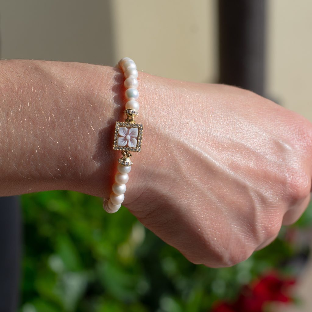 Square Cameo and Pearls Bracelet · See Pompeii